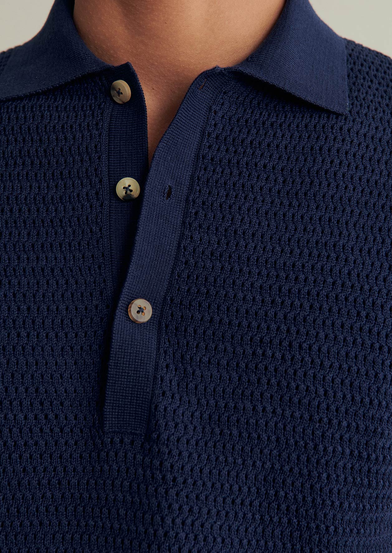 De Bonne Facture Honeycomb Knit Polo / Navy – Vaatturiliike Sauma Oy