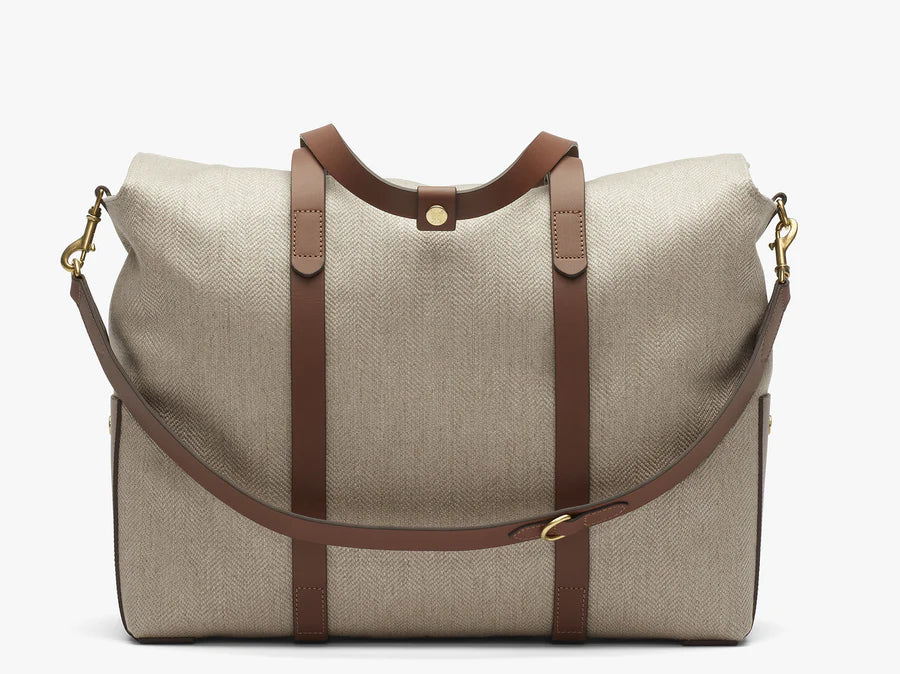 Mismo M/S Mega Tote - Grand Herringbone / Cuoio – Vaatturiliike Sauma Oy